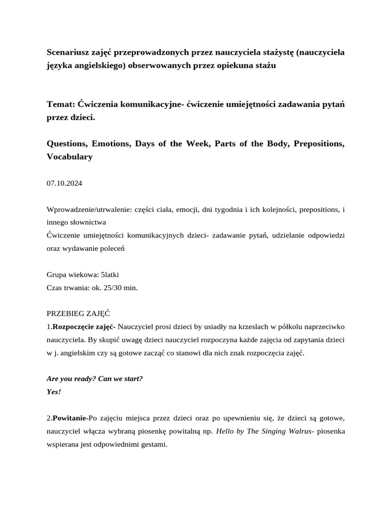Scenariusz Milkowska | PDF