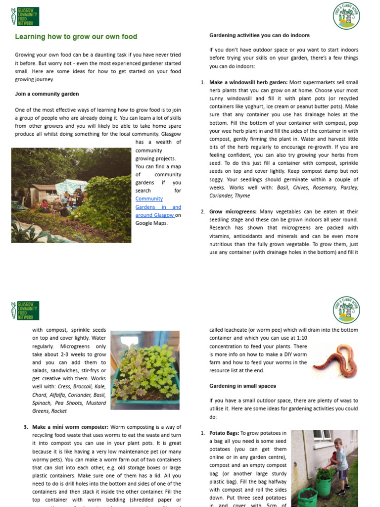 Growing Workshop Hand Out | PDF | Vegetables | Crop Rotation
