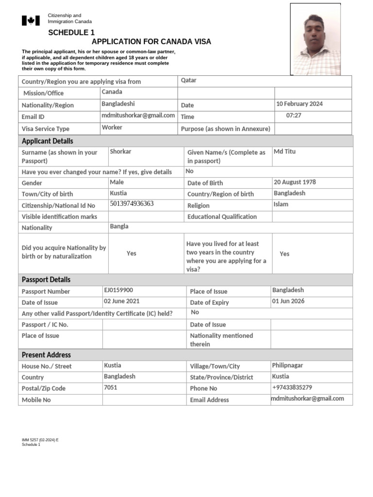 Canada Visa Application Form Guide | PDF | Passport | Travel Visa