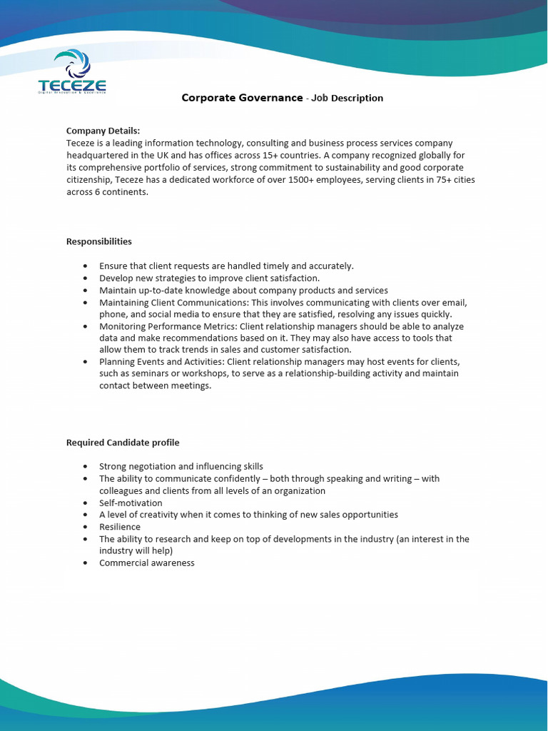 Teceze - Corporate Governance | PDF