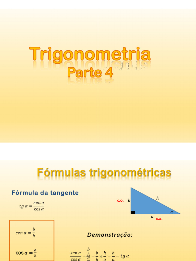 Fórmula da Tangente: Demonstração e Aplicações | PDF
