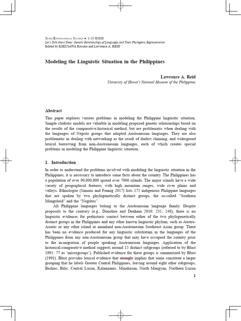 A92. 2018. Modeling The Linguistic Situation in The Philippines | PDF | English Language ...