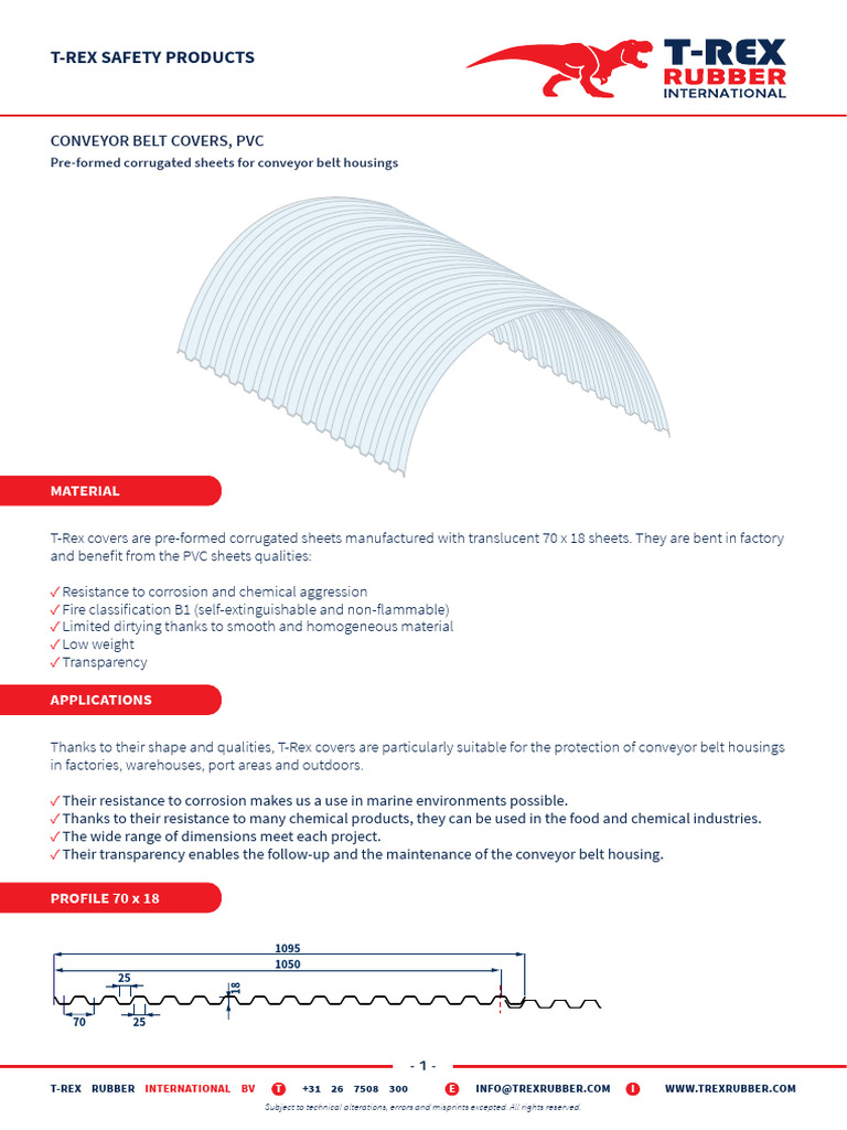 T REX Conveyor Belt Covers PVC UK | PDF | Materials | Building Materials