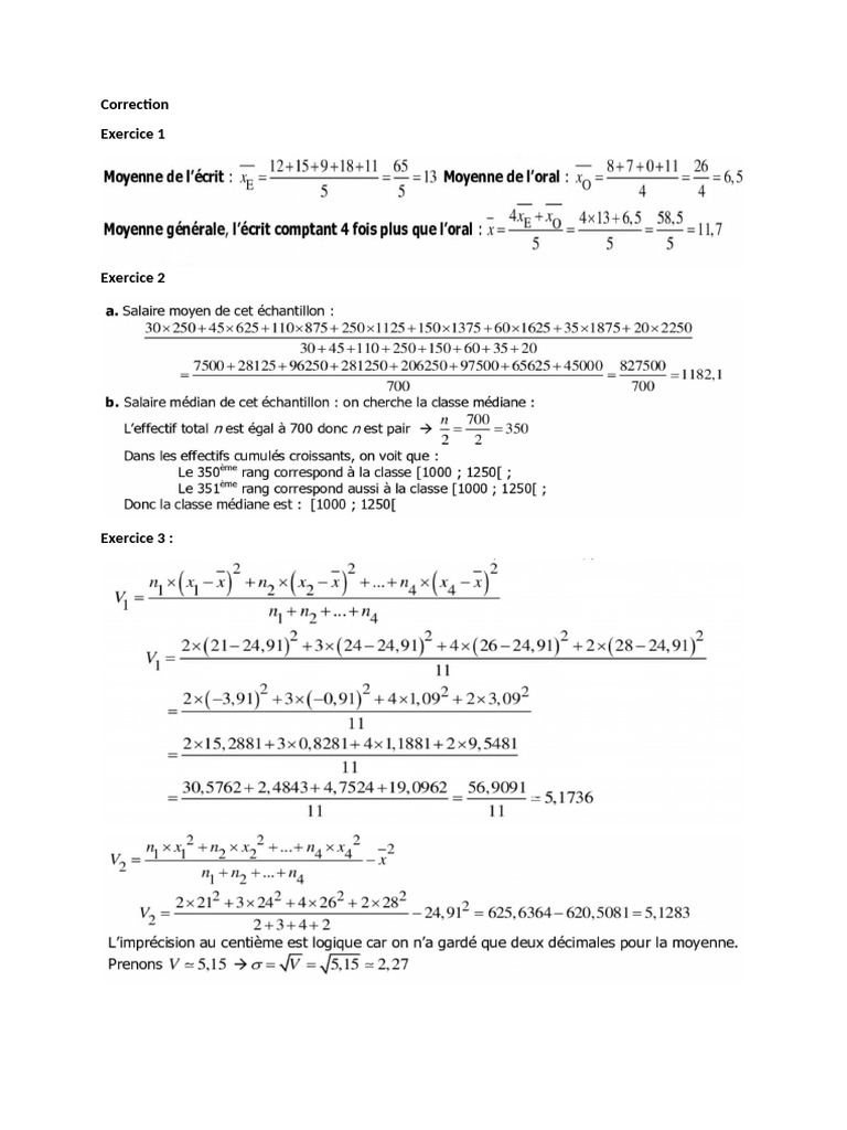 Corrigé Ex 1bac | PDF
