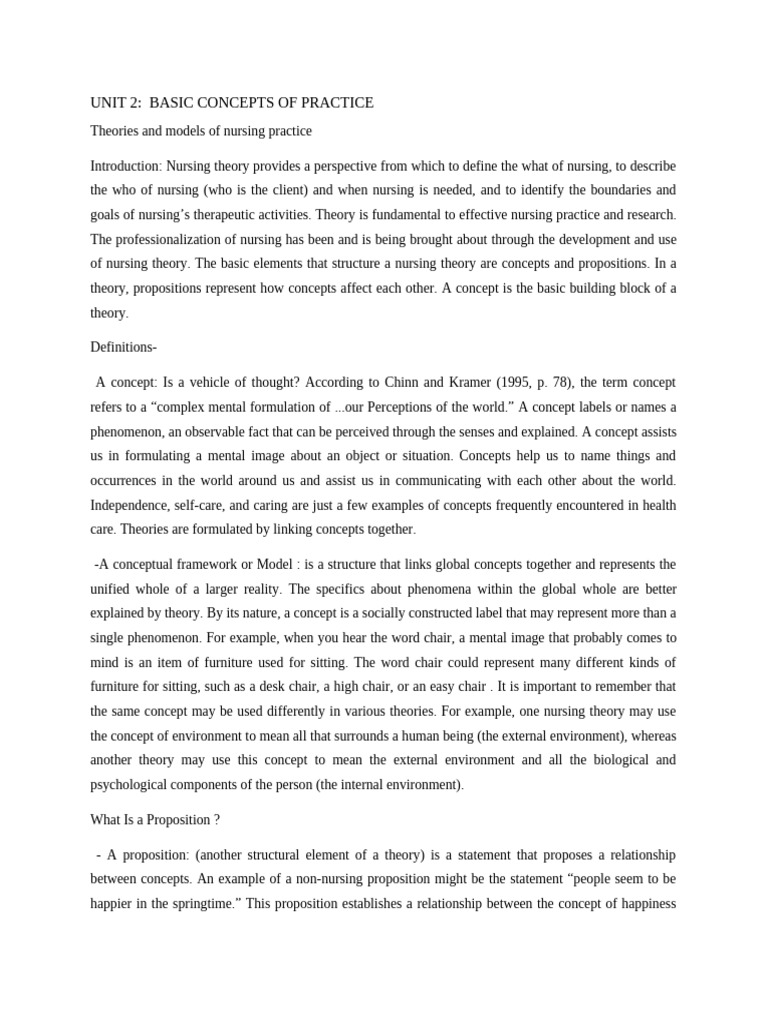 UNIT 2-FOM tTHEORIES PROMBLEM SOLVING AND NURSING PROCESS | PDF | Nursing | Theory