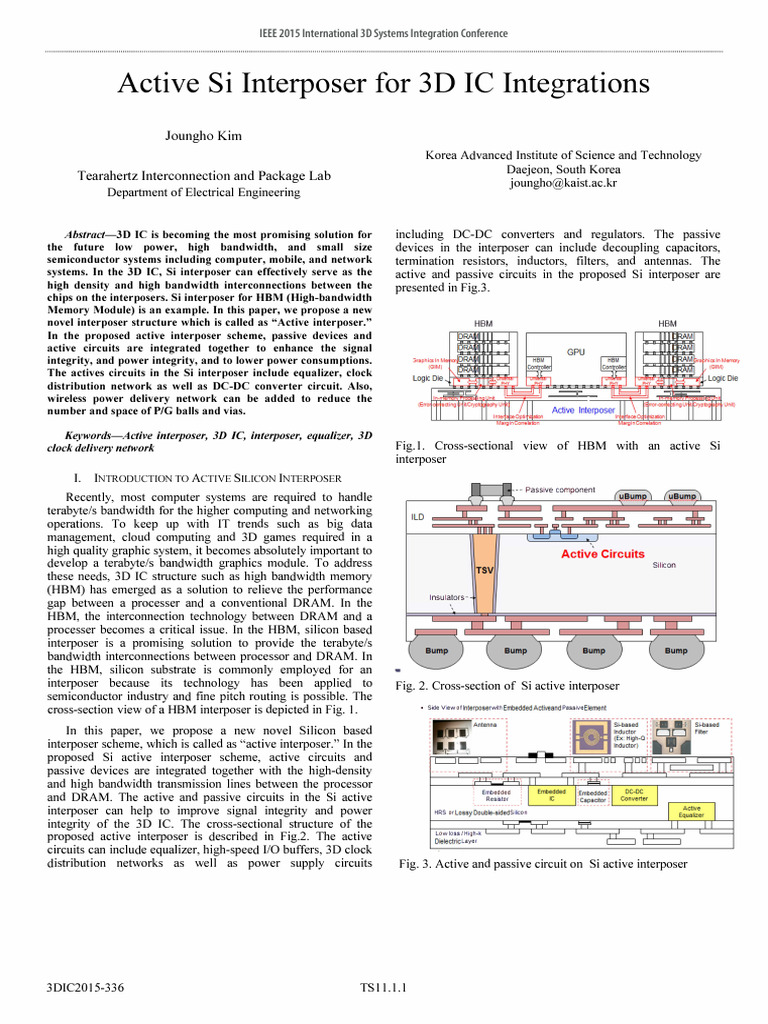 Active Si Interposer For 3D IC Integrations | PDF | Integrated Circuit ...
