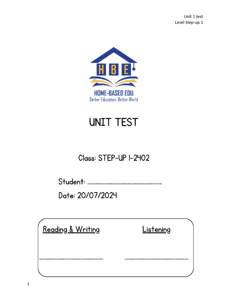 Unit 1 Test | PDF