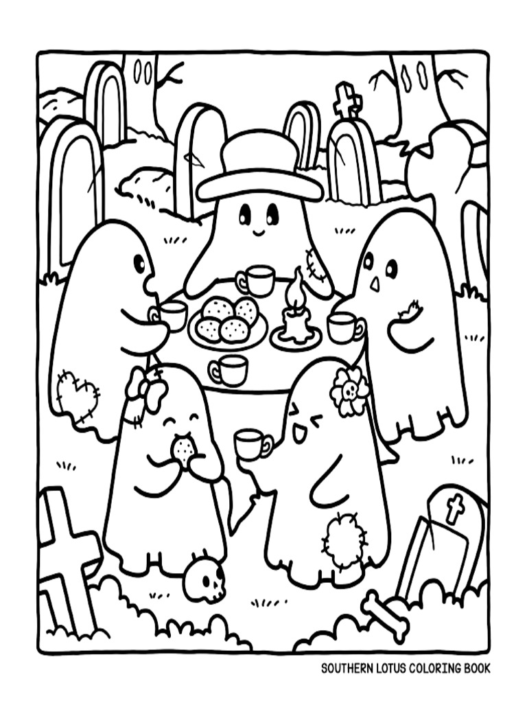 Spooky Vibes Cute Easy Coloring Book Free 3 | PDF