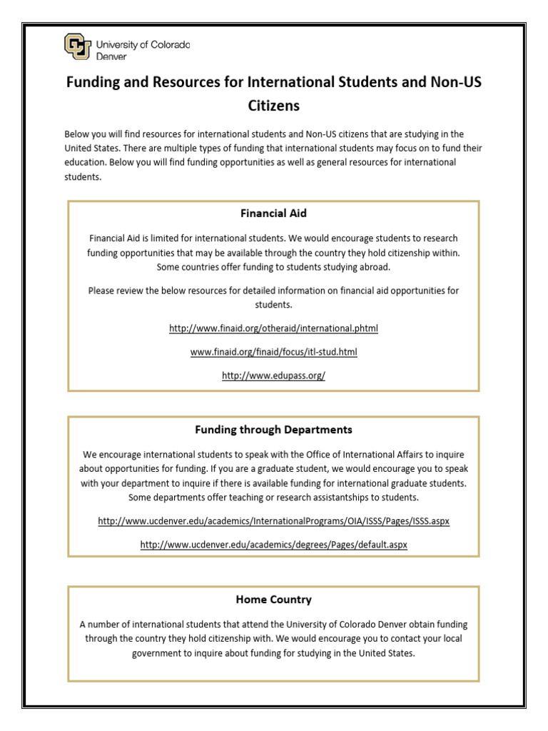 Funding for International Students | PDF | Southern Africa ...
