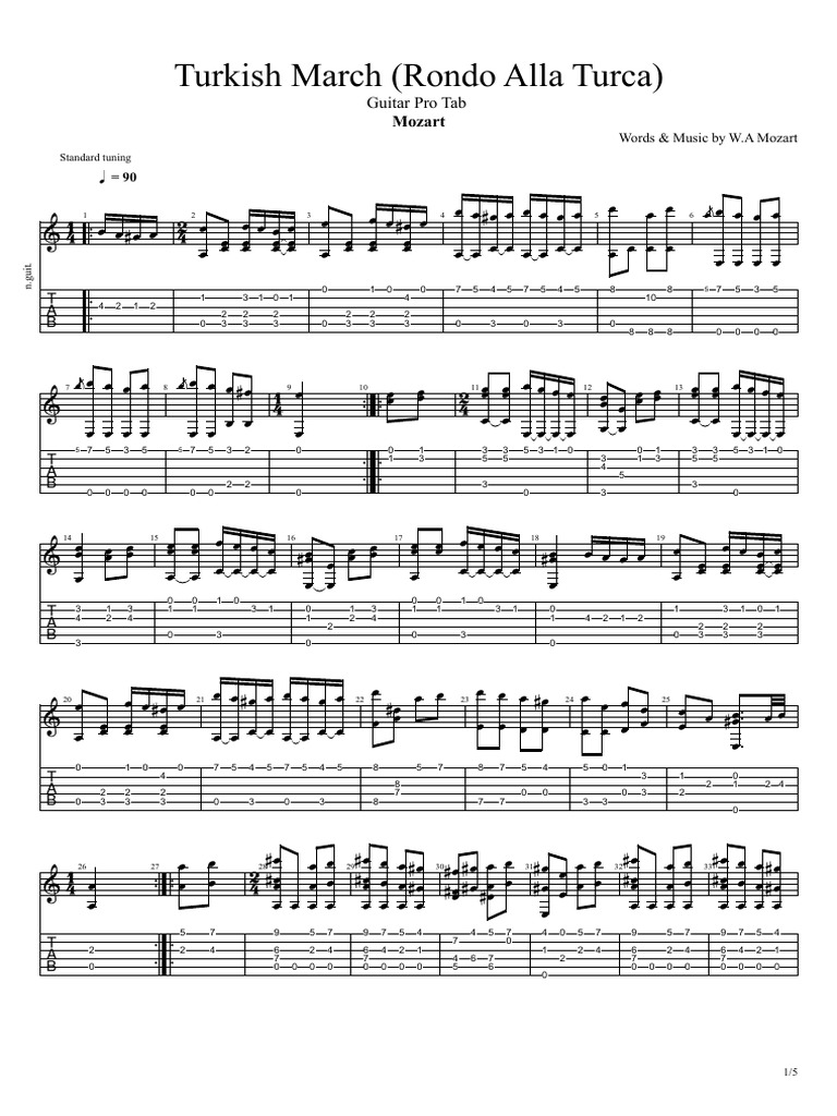 Turkish March (Rondo Alla Turca) | PDF | Sonata | Instrumental Solo Pieces