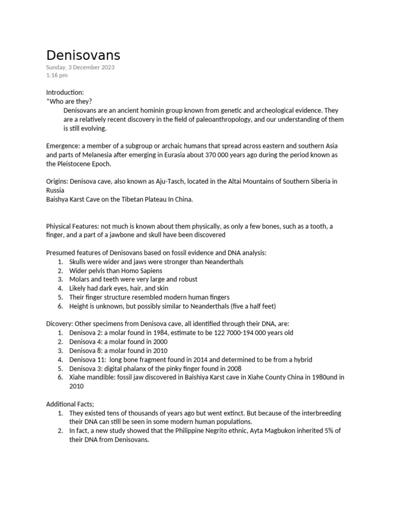 Denisovans | PDF
