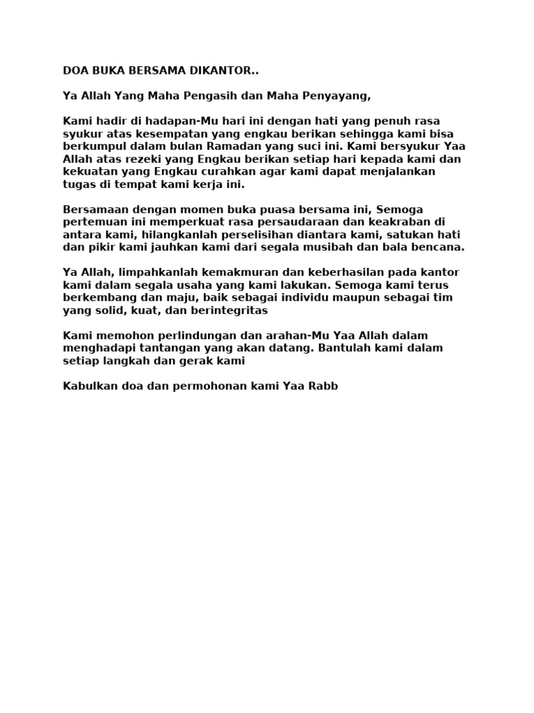 Doa Bukber | PDF