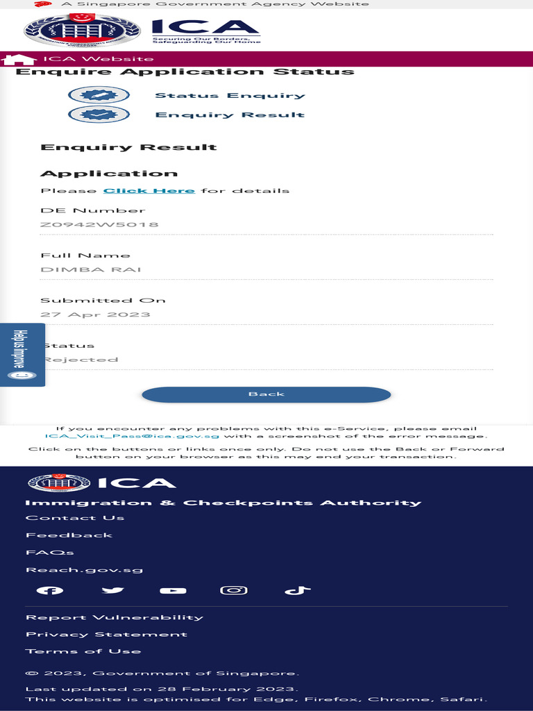 Immigration & Checkpoints Authority | PDF