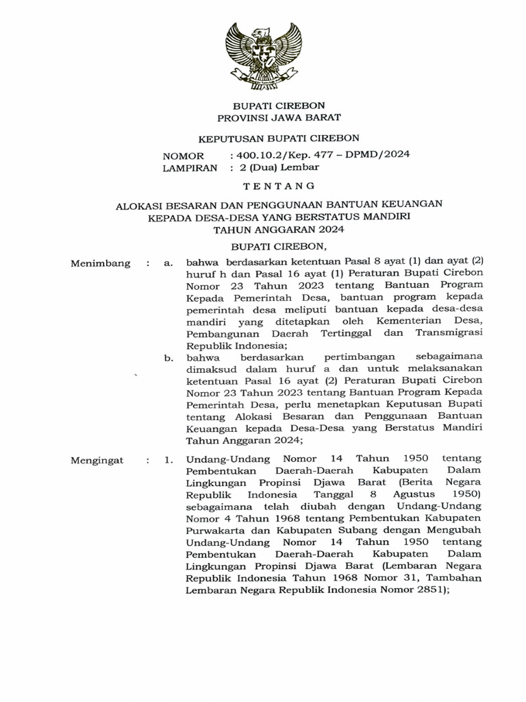 SK Desa Mandiri 50 Juta | PDF