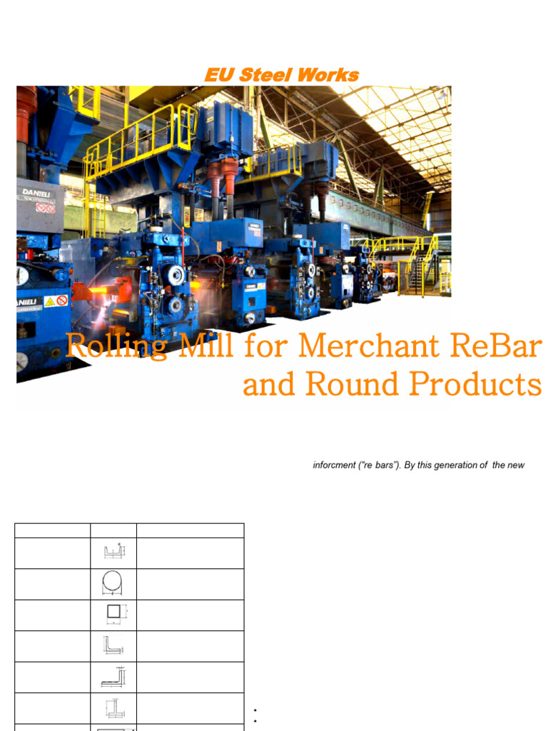 Merchant Bar Mill Specifications | PDF | Rolling (Metalworking) | Water