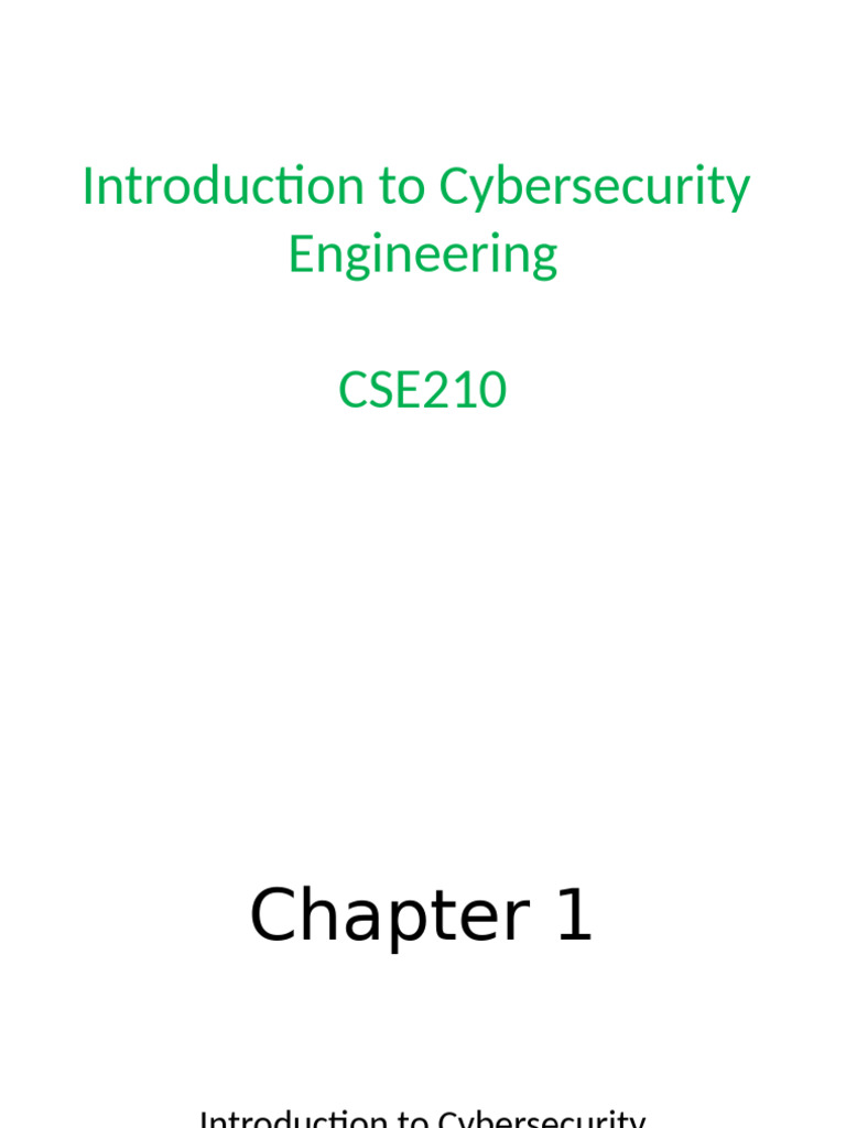 CH01-Introduction To Cybersecurity | PDF | Security | Computer Security
