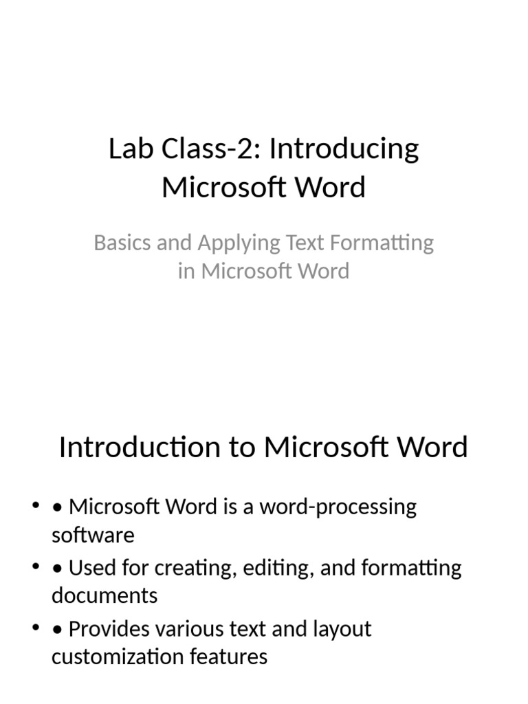 Lab Class 2 Microsoft Word | PDF