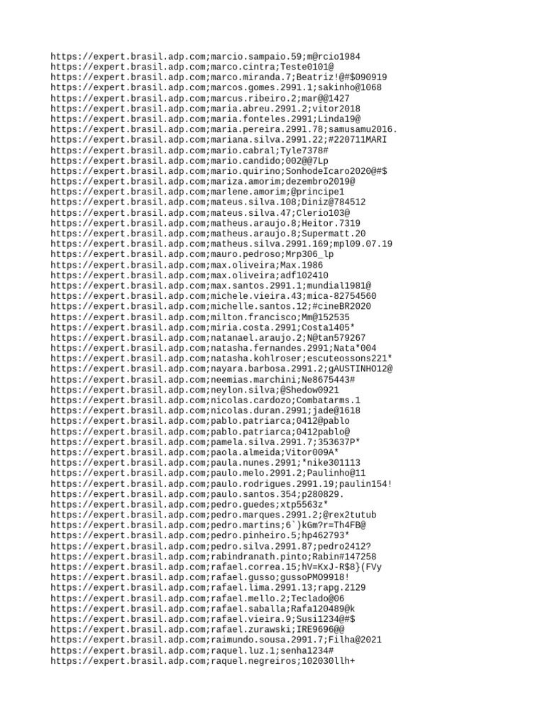 User Credentials List from ADP Brasil | PDF