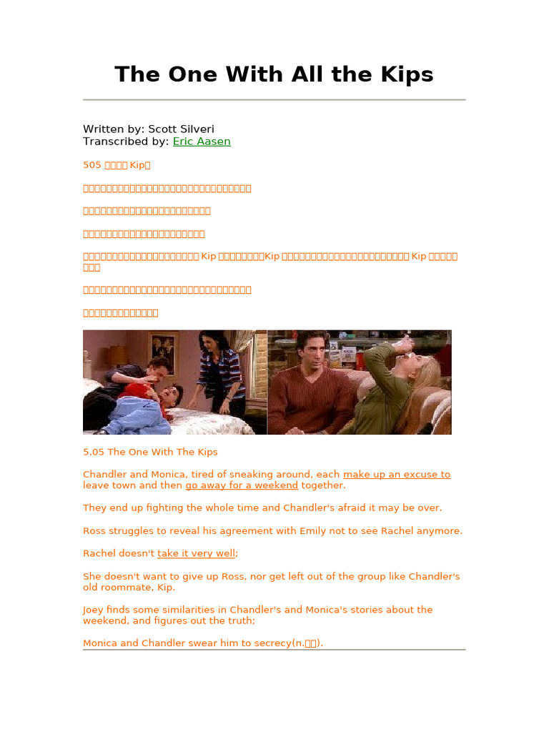 【505】The One With All the Kips | PDF