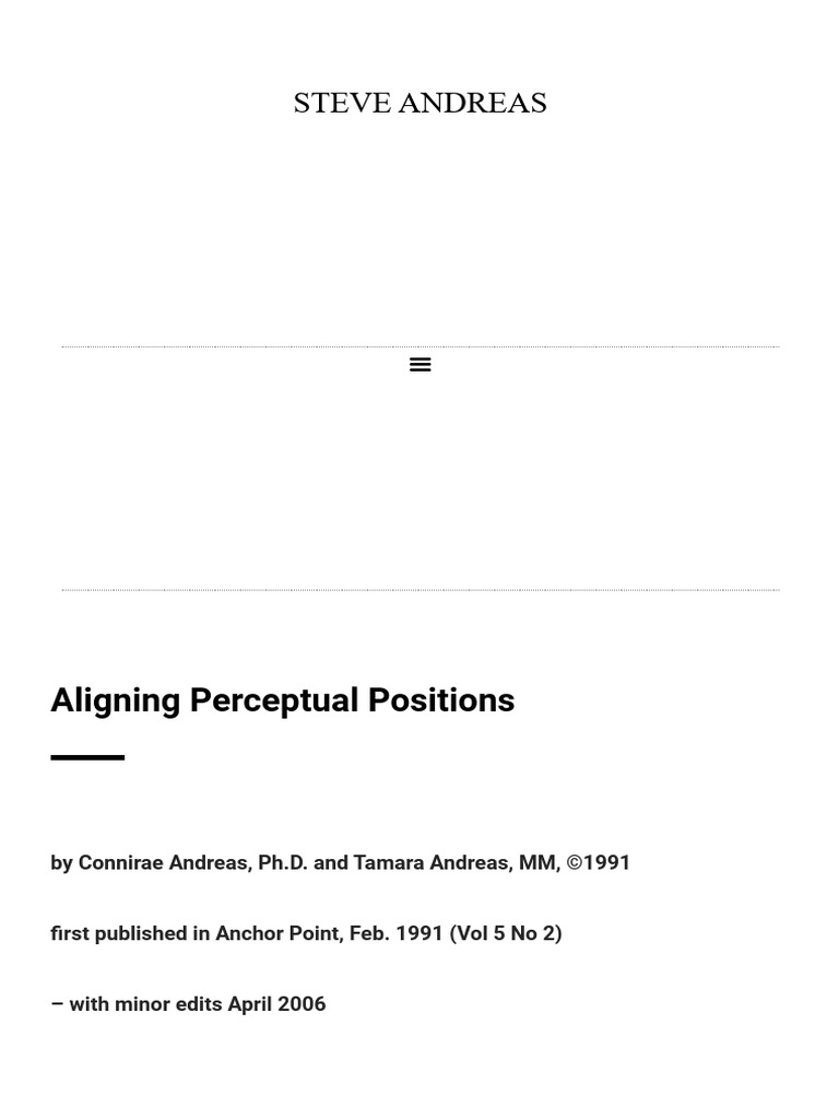 Aligning Perceptual Positions in NLP | PDF | Experience | Perception