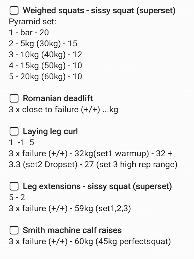 Legs Training Example | PDF