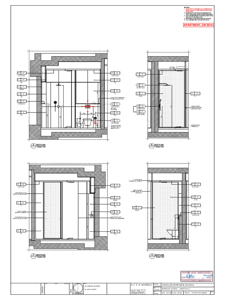 Cam-237i-W-501a-305 (3-5) Bathroom - 03 Detail (Sheet 3 of 5) | PDF