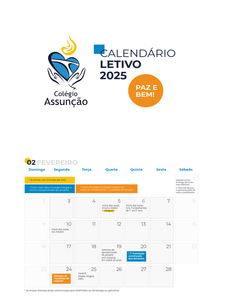 Calendário Letivo 2025: Datas e Eventos | PDF