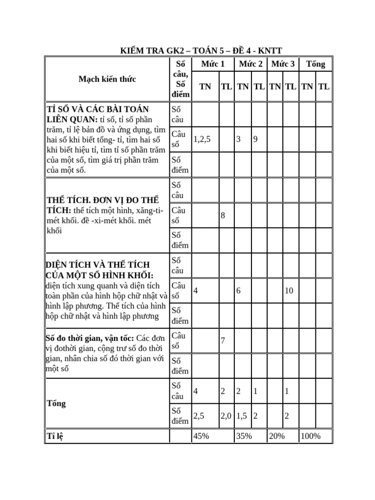 ĐỀ 4 - GK2 - TOÁN 5 KNTT | PDF