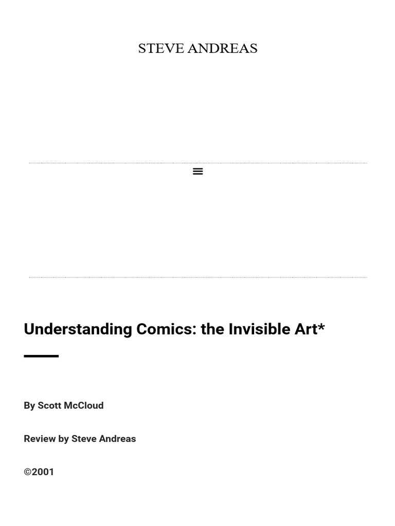 Understanding Comics - The Invisible Art - Steve Andreas | PDF | Comics ...