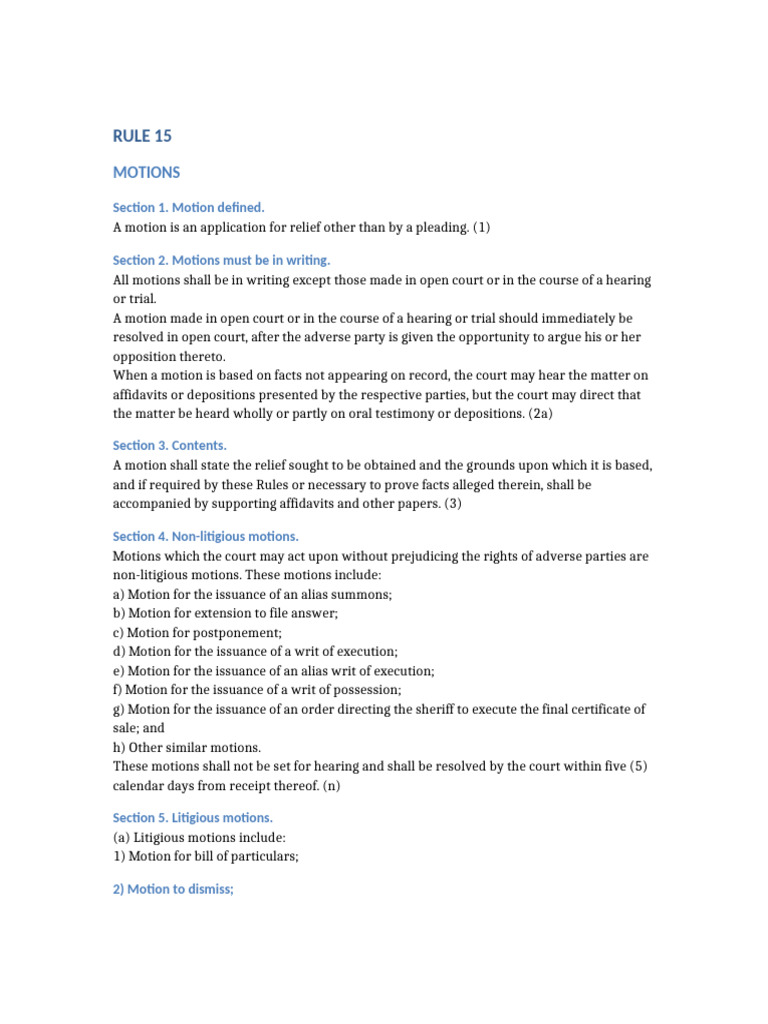 Rule 15 Motions Updated | PDF | Lawsuit | Pleading