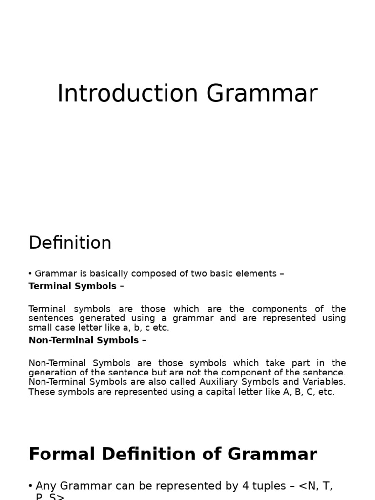 Introduction Grammar | PDF