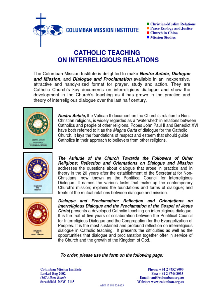 Catholic Interreligious Dialogue Resources | PDF | Interfaith Dialogue ...