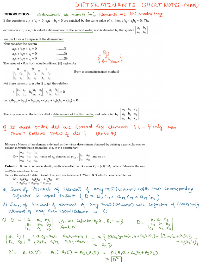 05 Determinant MAN-1 | PDF