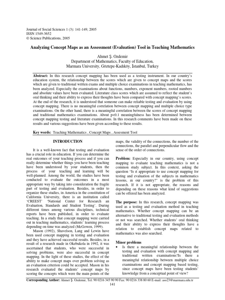 Concept Mapping in Math Assessment | PDF | Mathematics | Thought