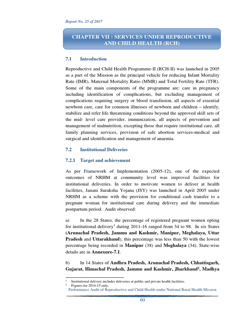 Chapter Vii: Services Under Reproductive and Child Health (RCH) | PDF | Childbirth | Medicine