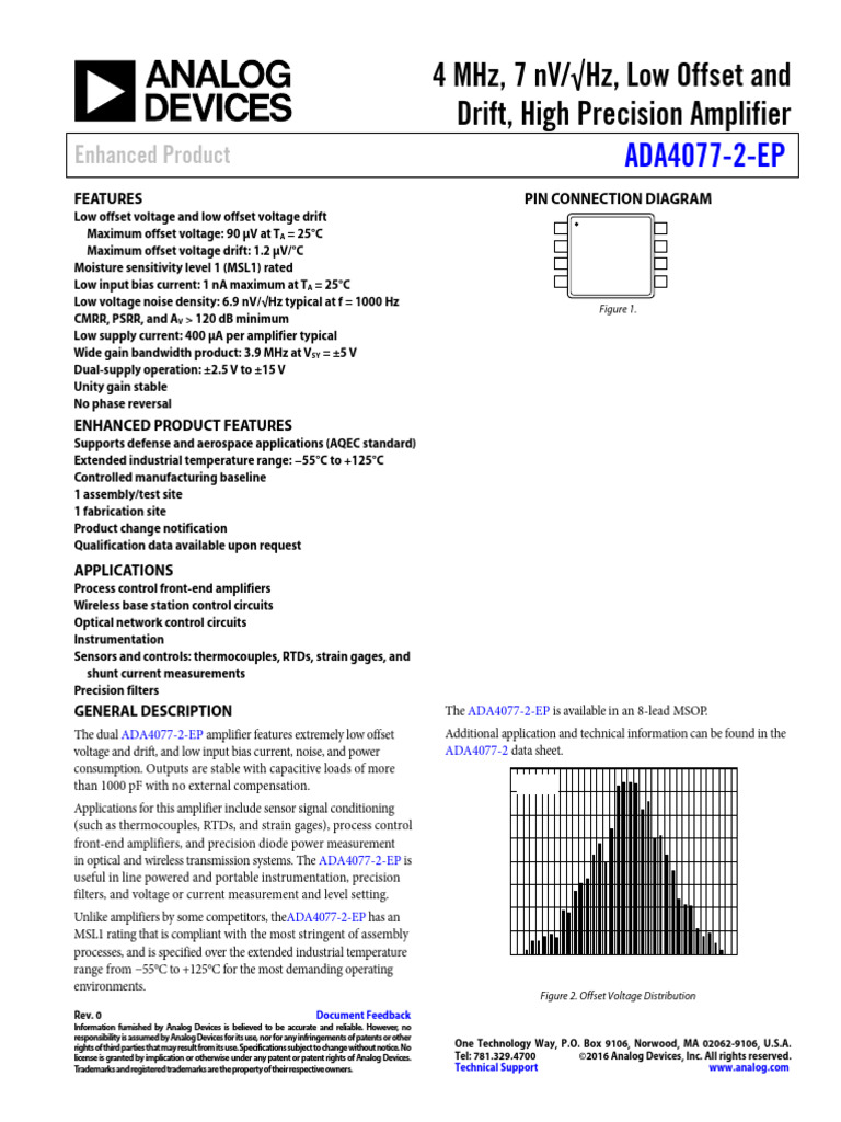 ADA4077-2-EP | PDF | Amplifier | Electronic Engineering