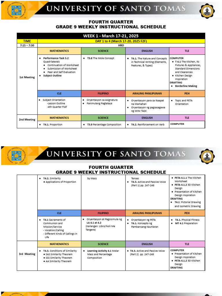 Grade 9 WIS Week 1 4th QTR SY2024 2025 | PDF