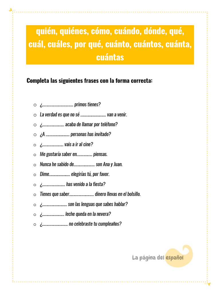 Preguntas básicas en español | PDF