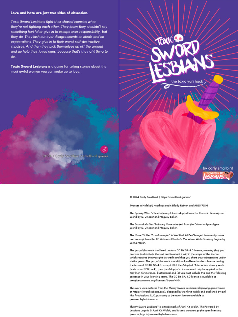 Toxic Sword Lesbians - Printable Booklet 1.1 | PDF