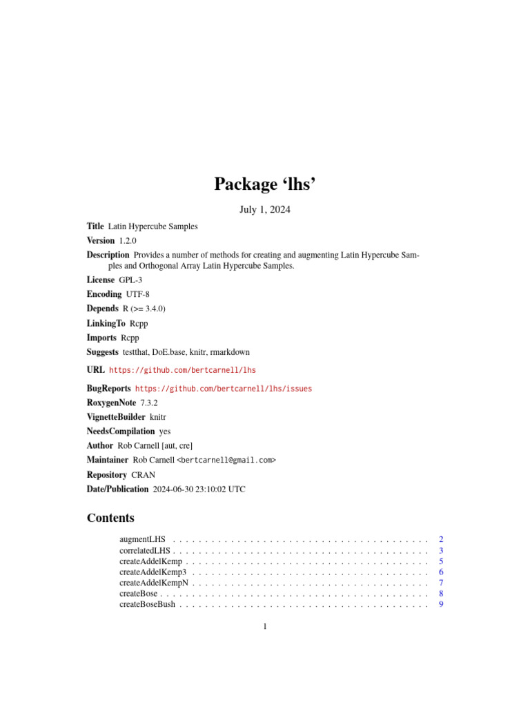 lhs | PDF | Quantile | Mathematics