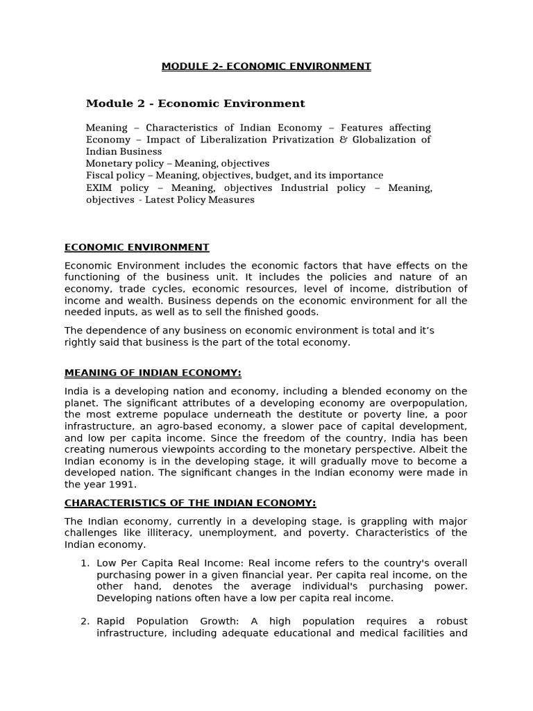 Module 2 - Economic Environment | PDF | Fiscal Policy | Taxes