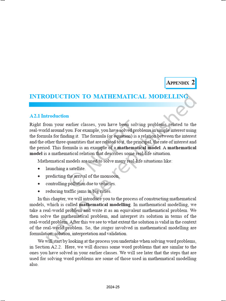 Introduction To Mathematical Modelling | PDF | Equations | Mathematics