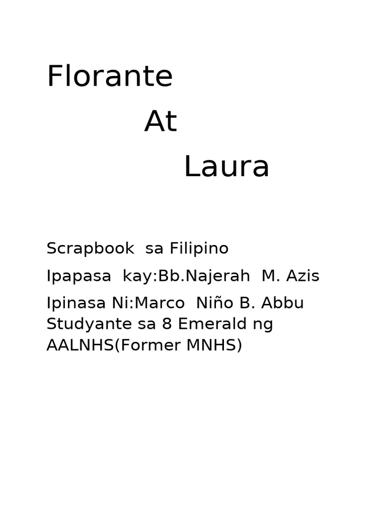 Filipino ScrapBook Florante at Laura | PDF