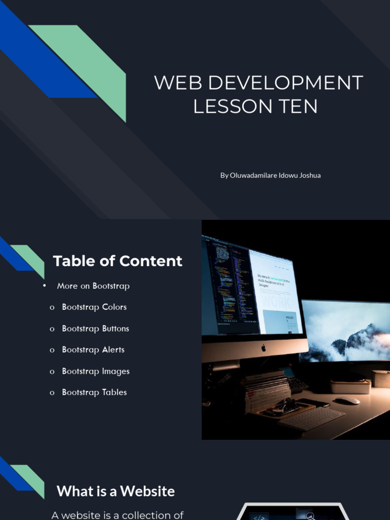 Web Development Lesson Ten | PDF | Bootstrap (Front End Framework)