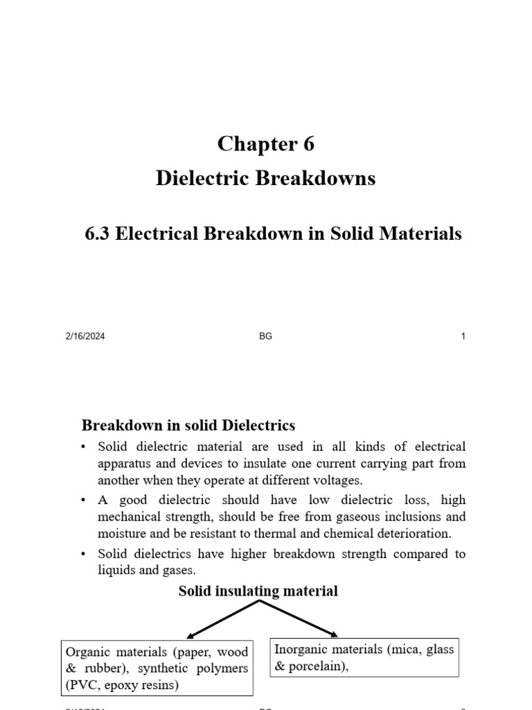 Electromechanical Breakdown in Solids | PDF | Electrical Breakdown ...