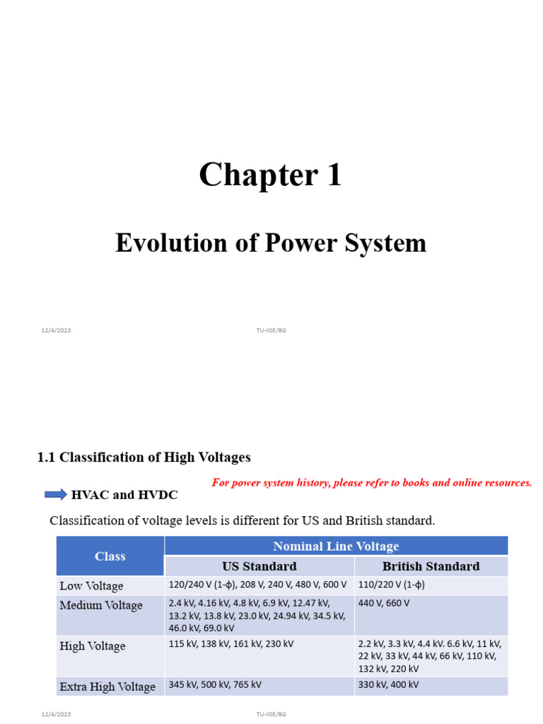 Power System Voltage Classification Guide | PDF | High Voltage Direct ...