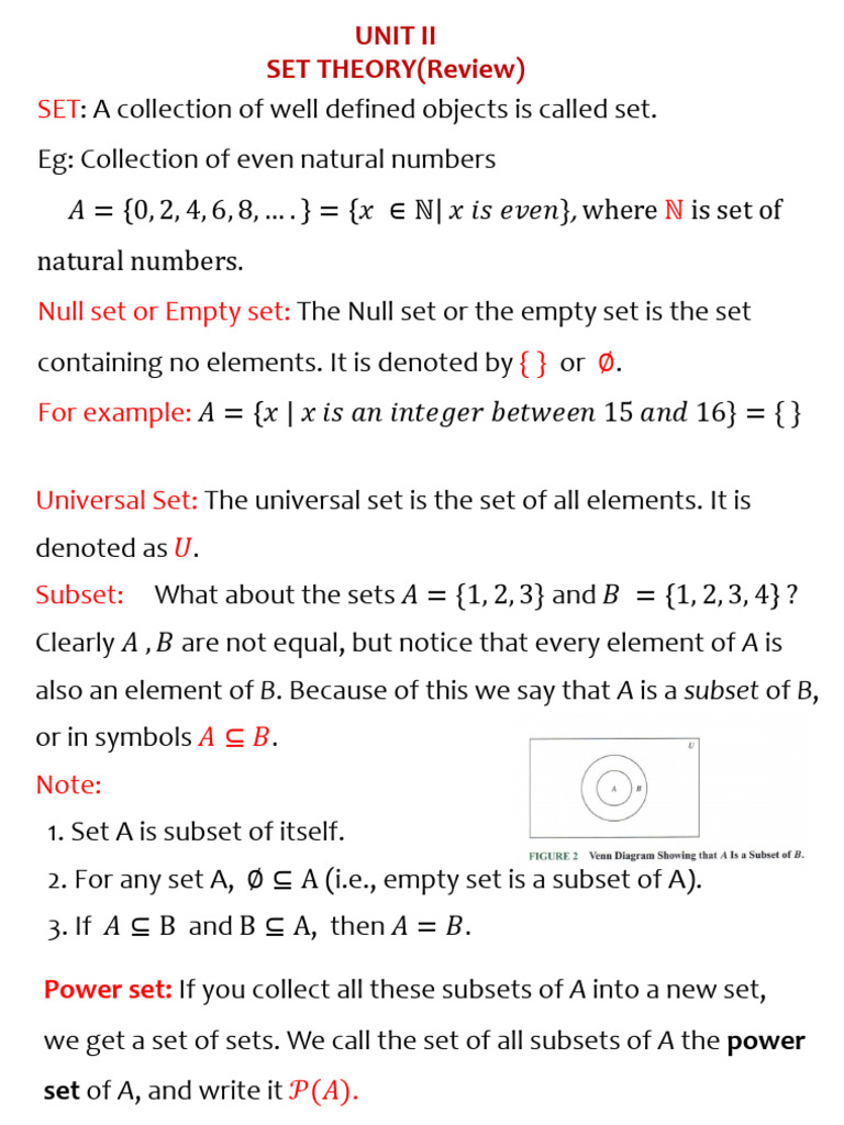 UNIT-II-Relations and graphs notes | PDF | Set (Mathematics) | Empty Set