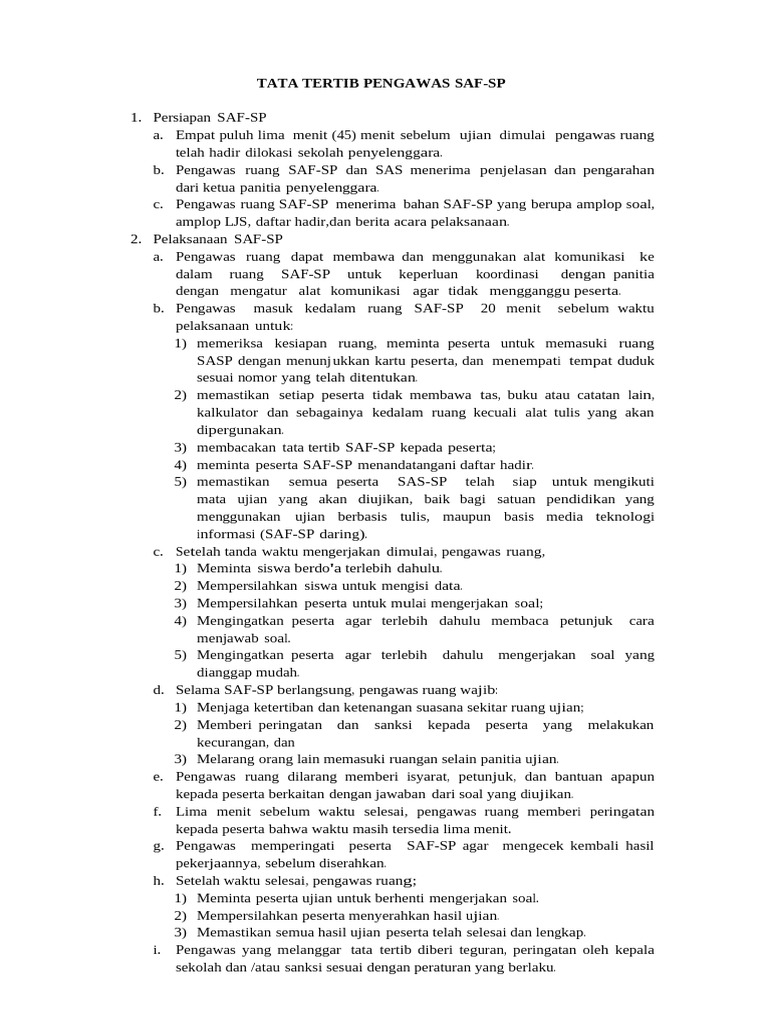 Tata Tertib Pengawas Saf | PDF