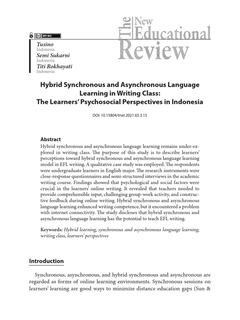 Hybrid Synchronous and Asynchronous | PDF | Learning | Educational Technology