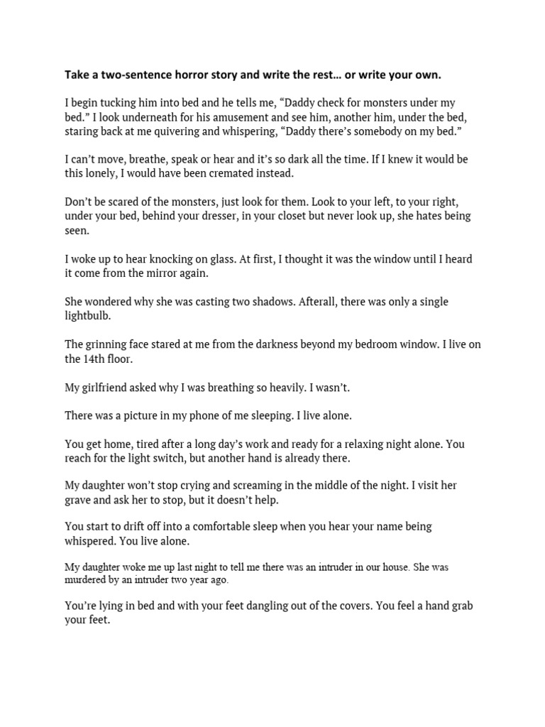 2-Sentence Horror Stories | PDF